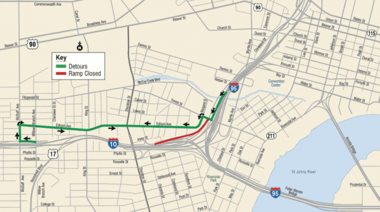 Long Term Ramp Closure on I-95 in Jacksonville | I-10 Exit Guide